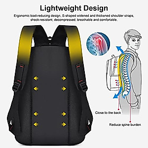 Cuteam Laptop Backpack Solid Color Load-reducing Large Capacity School Bag Bookbag for Middle School Students (Blue, 17.72" x 12.2" x 6.3")