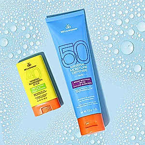 MDSolarSciences Mineral Moisture Defense SPF 50 Sunscreen for Body – Water-Resistant Broad-Spectrum UV Protection – Zinc Oxide Cream, Helps Restore Skin’s Natural Moisture Barrier, Sheer, 4 Fl Oz