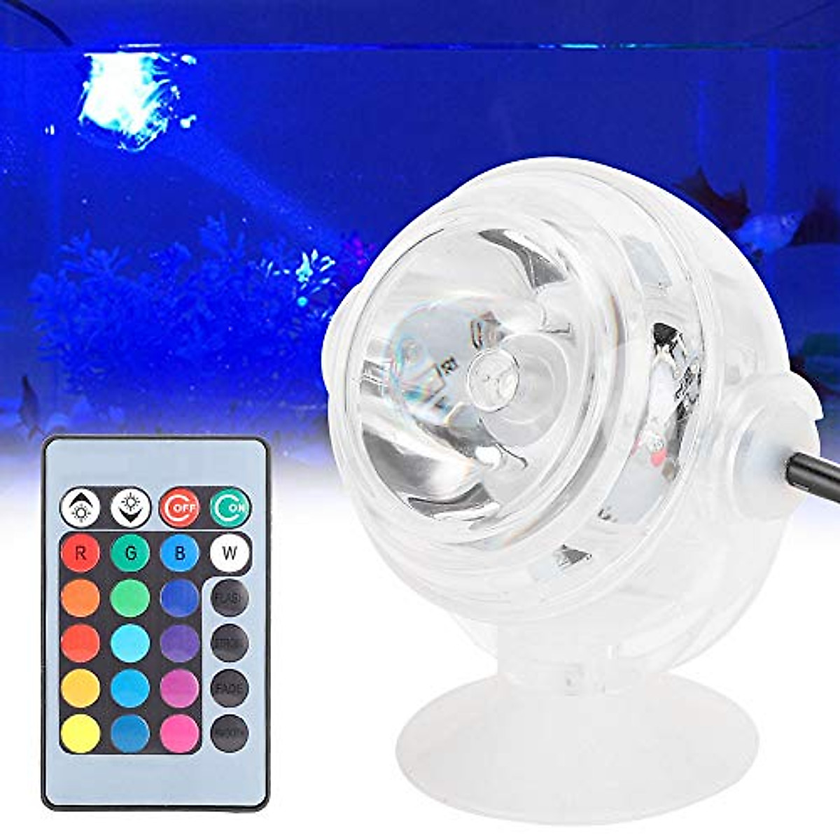 Zerodis LED Fish Tanks Spot Light, Colourful Gradient Waterproof LED Spotlight for Aquarium Fish Tank Decorations(16 Colours Adjustable US Plug)