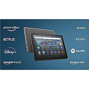Amazon Fire HD 8 Plus tablet, 8” HD Display, 32 GB, 30% faster processor, 3GB RAM, wireless charging, (2022 release), Gray, without lockscreen ads