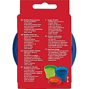 Faber-Castell Clic & Go Portable Paint Water Cup with Brush Holder, Turquoise - Collapsible Paint Brush Cleaner Rinse Cup, Travel Friendly Painting Accessories, 1 Count (Pack of 1)