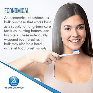 Dynarex 4861 Toothbrushes, Adult 30 Tuft, Pack of 144