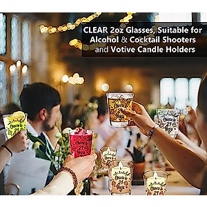 BISYATA 21st Birthday Gift - 21st Birthday Party Decorations for Her or Him - Cheers to 21 Years Shot Glasses Set of 2 - CLEAR 2oz - With Gift Box