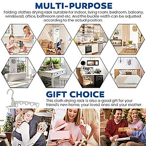 PUXING 2pcs Foldable Drying Rack Foldable Laundry Drying Rack Portable Travel Hanger with 5 Holes Travel Portable Clothes Hanger Saving Space Multi-Functional Collapsible Laundry Rack(Color:Grey)