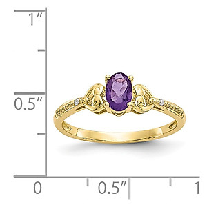 Sonia Jewels Size - 4-10k Yellow Gold Purple Simulated Amethyst Diamond Engagement Wedding Ring (.01 cttw.) (2mm)