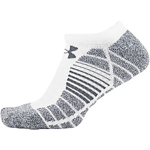 Under Armour Adult Elevated Performance No Show Socks, 3-Pairs , White , Large