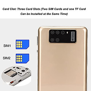 HD Tablet, 7in 5GWIFI Dual Band Tablet PC 32G Memory Storage Long Battery Life Kid Tablet for Android 10 System US Plug 100 to 240V (Gold)