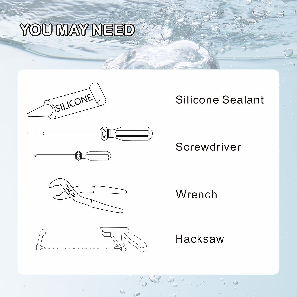 Black Tubular Tub Drain Kit with Welsan Tip-Toe Bathtub Drain Stopper, Touch-Toe Bath Plug Waste and Overflow Face Plate, 1-1/2" PVC Plastic Pipe (Matte Black)
