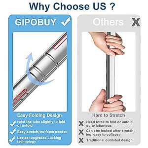 GIPOBUY Portable Clothes Rack Folding Travel Garment Rack, Foldable Collapsible Clothing Rack, Portable Hanging Drying Rack for Dance,Outdoor,RV, New Upgraded Easy Lock and Release(Non-Heavy Duty)