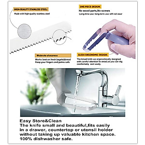 MBZ Bread Scooper,Bagel Scooper with Comfortably Grip to Make Room or Serrate Edge for Bread,Bagel.QuickandEasy, Light Gray