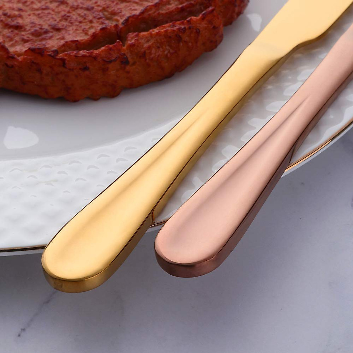 TEAHAHA Steak Knife Set,Stainless Steel Steak Knives Set of 8,Sharp Serrated Steak Knife For Kitchen Restaurant Party,9 Inches Meat Knife Set, Dinner Knife,Mix colors