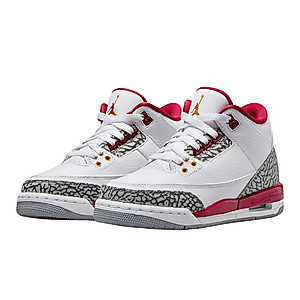 Nike boys Air Jordan 3 GS 398614 126 Cardinal, White/Light Curry/Cardinal Red, Size 4Y