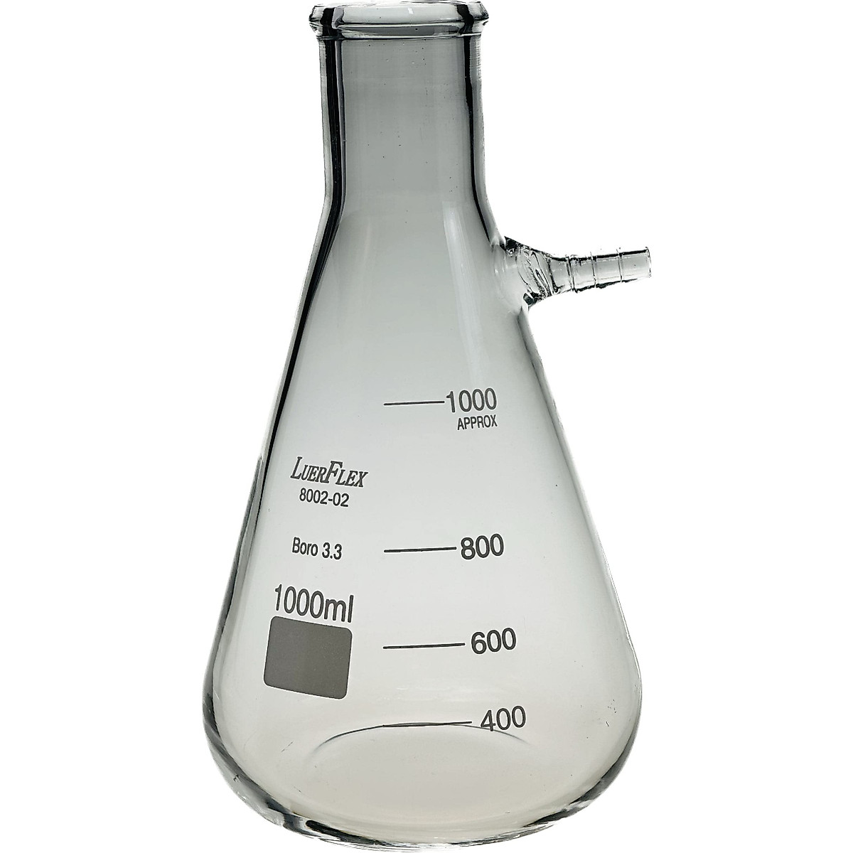 LUERFLEX 1000ML 32OZ Filtering Flasks Borosilicate Glass Conical Erlenmeyer Flask Pack of 1
