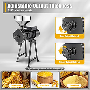 3000W Grain Mill Grinder Dry Wet Grinder, Corn Mill Coffee Heavy Duty 110V Commercial Grain Wheat Grinder Feed Grinder Machine