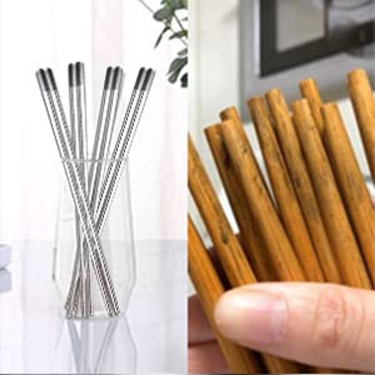 ArderLive Reusable Chopsticks with Case, Stainless Steel 316 Travel Chop Sticks, Japanese Chinese Korean Chopsticks for Bento box, Picnic, Office, Dishwasher Safe, 9.4 in Blue+Pink