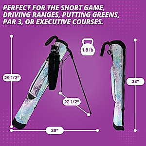 Women's Ultralight Sunday Bag | Taboo Fashions Stand Bag | Range Bag, Par 3, Executive Course | Self Flexing Stand, Adjustable Strap