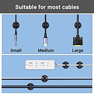 ENPOINT 30 Pack Cable Clips, Adhesive Cable Management,1 Slot Cable Holder Clips Wire Clips Black Cable Organizer for Power Cord, Phone Charger, PC, Car, Office, Home, Nightstand, Charging Accessory