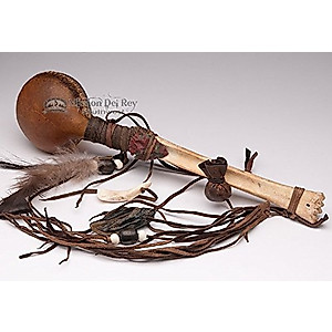 Mission Del Rey Native American Navajo Spirit Deer Rawhide Rattle 14"
