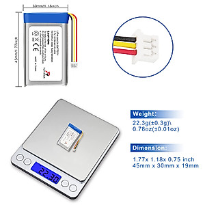 Tophinon Replacement Battery for Infant Optics DXR-8 Baby Monitor Battery Sp 803048,3.7V 1200mAh Lithium-ion Rechargeable