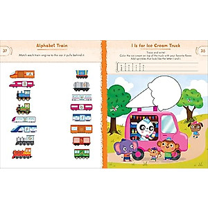 Preschool Activity Book Trucks, Cars, and Airplanes: 80 Games to Learn Letters, Numbers, Colors, and Shapes (School Skills Activity Books)