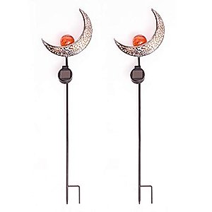 Luxiya Landscape Path Lights Solar Yard Lights Outdoor Decorative Moon Light Garden Solar Light