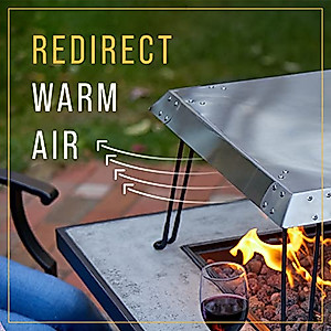 Maplefield Fire Pit Heat Deflector - All-in-One Heat Deflector and Fire Pit Cover - Perfect for Home Firepits, Gazebo, Patio, and More - Weather-Resistant Fireplace Cover