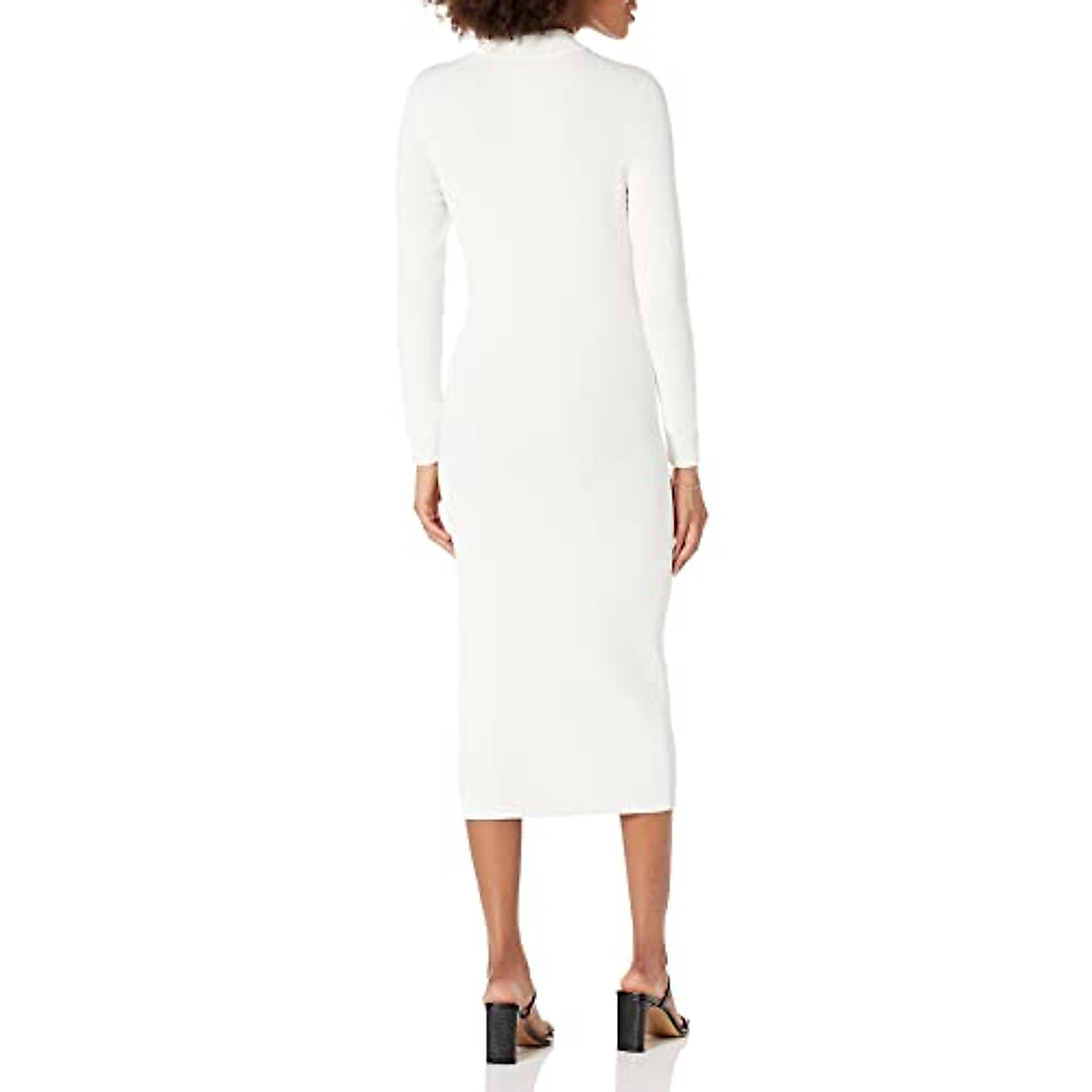 The Drop Women's Chantal Fitted Cutout Rib Midi Sweater Dress, Ivory, S