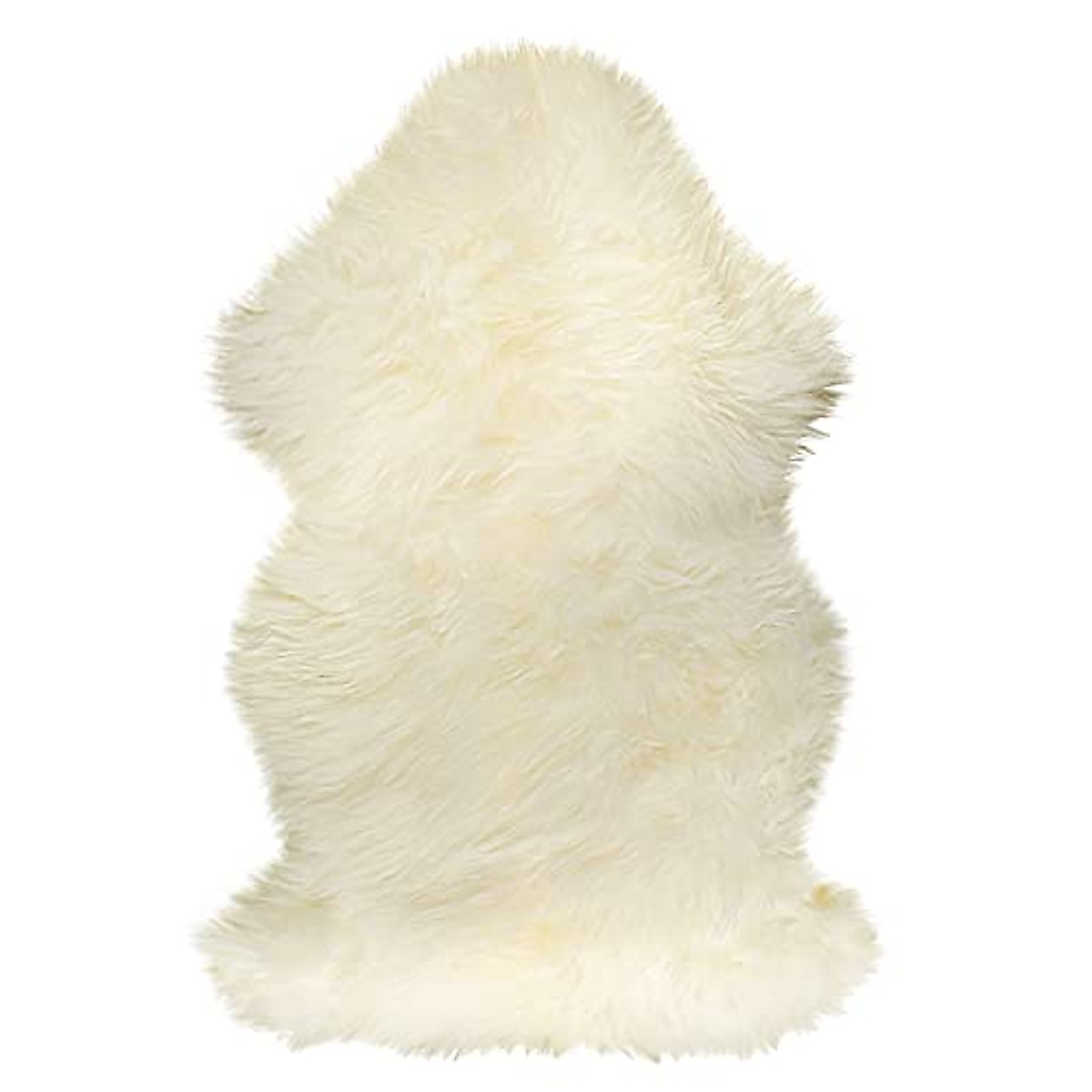 Natural Sheepskin Rug with Thick and Lush 2.5 Inch Pile | Fluffy, Hypoallergenic Sheep Fur Rug with Anti-Skid Back | 2 x 3 ft Small Sheepskin Wool Area Rugs, Natural