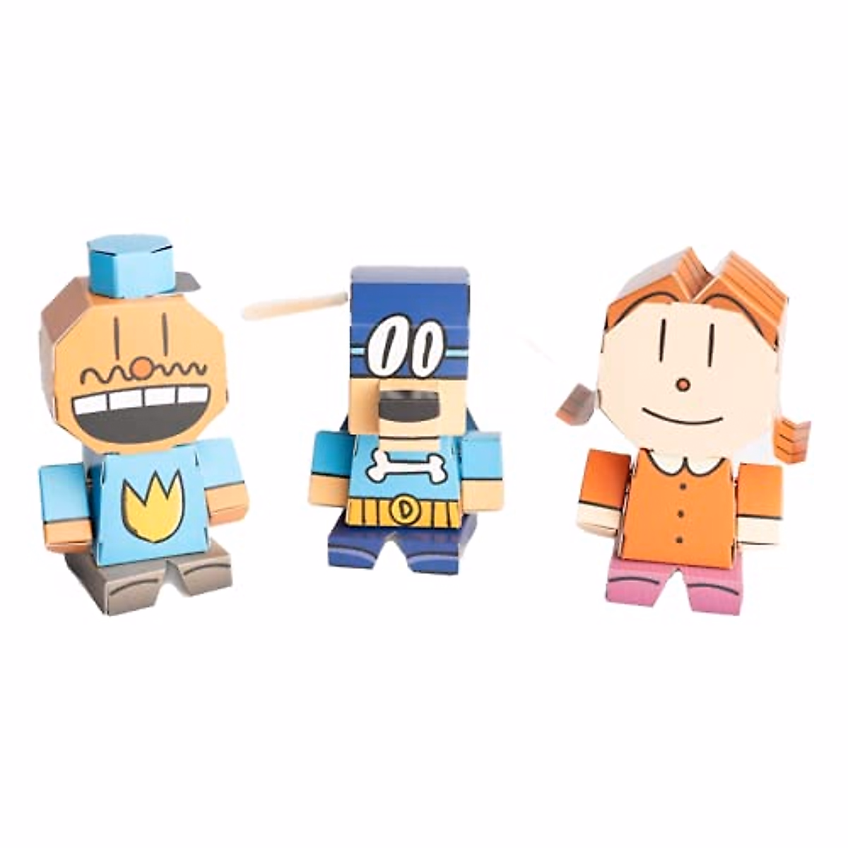Cubles Dog Man 3 Pack - Featuring Chief, Sarah Hatoff, and Bark Knight - Create a Fun Durable Paperboard Action Figure - Puzzle - Origami - STEM Craft - Collectible Gift - No Glue No Scissors