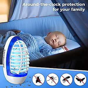 AMZNOONE Bug Zapper Indoor, Electronic Mosquito Zappers, Electric Fly Trap for Living Room, Kitchen, Bed Room, Baby Room, UV LED Light Flies Zappers（3 Packs）