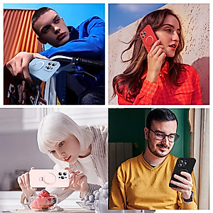 SKYLMW Designed for iPhone 14 Pro Max Case with Magnetic Invisible Stand Compatible with MagSafe Military Drop Tested Shockproof Silicone iPhone 14 Pro Max Phone Cases for Women Men 6.7'' 2022, Red