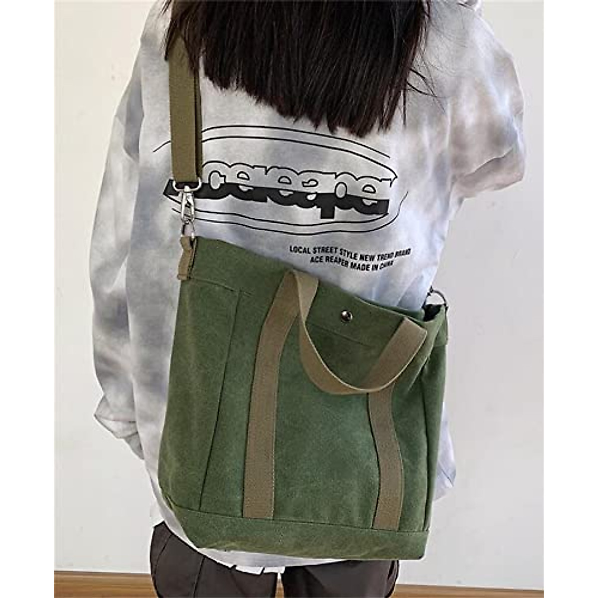 Unisex Shoulder Bag Canvas Hobo Bag for Women Men Retro Crossbody Bag Satchel Purse Tote Handbag Large Casual