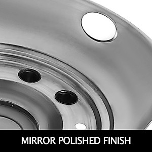 VEVOR Stainless Steel Front And Rear Wheel Simulators 19.5 Inch 10 Lug Wheel Simulator 4PCS of Hand Hole Hubcap Kit Compatible With 2005-2021 Ford Super Duty F450 - F550 10 Lug Dually Trucks Only