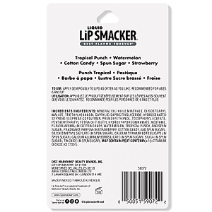 Lip Smacker Liquid Flavored Lip Gloss Friendship Pack |Tropical Punch, Watermelon, Cotton Candy, Sugar, Strawberry | Stocking Stuffer | Christmas Gift, Set of 5