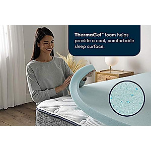 Serta ThermaGel Memory Foam Mattress Topper, King, Blue