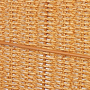 Zerodeko Baskets Woven Basket Wicker Basket Organizer with Lid Handwoven Seagrass Storage Bins Box Rectangular Plastic Basket Storage Organizer Wicker Basket for Home Office Shelf Storage Basket