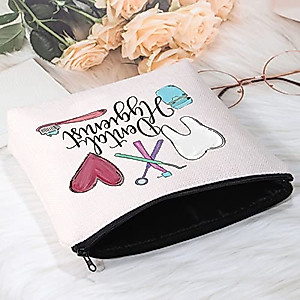 POFULL Dental Hygiene School Student Make Up Bag Dental Assistant Gift Dental Graduation Zipper Pouch Bag RDH Gift (Dental Hygienist bag)