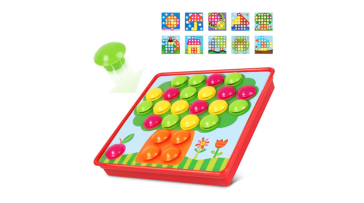 AMOSTING Color Matching Mosaic Pegboard - Fun Learning Toy