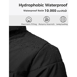 wantdo Men's Windproof Puffer Coat Insulated Winter Jacket with Hood Black Small