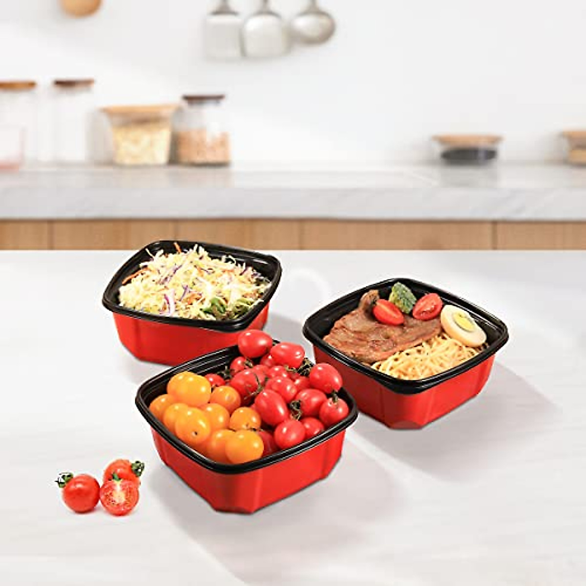 OTOR 42 Ounce Meal Prep Containers Stackable 20 Sets with Airtight Lids Food Grade Square Lunch Boxes Travel Containers BPA Free Dishwasher, Microwave, Freezer Safe