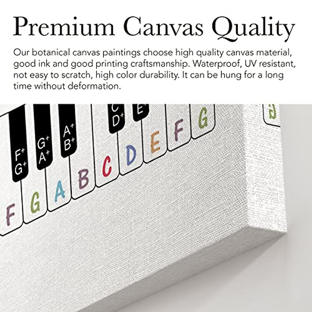 EVXID Piano Music Notes Canvas Poster Painting Wall Art, Music Education Print Artwork Framed Ready to Hang for Music Classroom Office Decor 12 x 15 inch