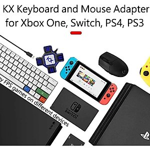 JZW-Shop Keyboard Mouse Converter for PS4/N-Switch/PS3/Xbox One, USB Mouse Keyboard Adapter Converter