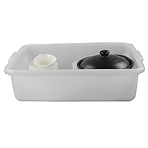 Kekow 4-Pack 22 L Commercial Bus Tubs/Bus Box, White Large Plastic Tote Box