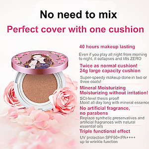 MIBA Ion Calcium Foundation Double Cushion. Apply mineral. Keeps clean makeup even after multiple coats. Includes 2 big size puffs (#23 Natural Skin)