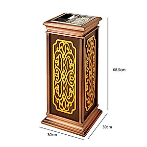 Trash Can Luxury Craft Ash Bucket Hotel Lobby Vertical Rubbish Bin Outdoor Waste Bin Square Garbage Can (Color : Bronze)