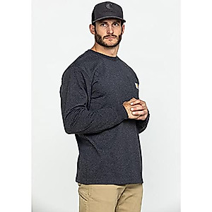 Carhartt Men's Loose Fit Heavyweight Long-Sleeve Pocket T-Shirt, Carbon Heather, REG-M
