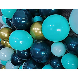 Beaumode DIY Dark Teal and Tiffany Balloon Garland for Birthday Communion Baby Shower Bridal Shower Balloon Arch Graduation Party Backdrop Decoration (Tiffany and Teal)