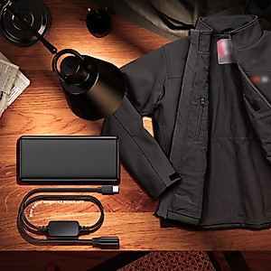 Heated Jacket Battery Type C Step-Up Adapter Charger Cable Compatible with Metabo,M12,Milwaukee,Makita,Snap-on,Craftsman,AEG,Dewalt,Revean,Ridgid,RYOBl 12V Hoodie