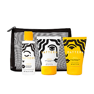 PATTERN Beauty by Tracee Ellis Ross Texture Travel Kit for Curly & Coily Hair, 3a-4c, Includes 3 oz Leave-In Conditioner, 3 oz Intensive Conditioner, 3 oz Cleansing Shampoo