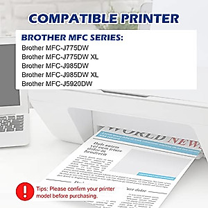 DOUBLE D Compatible LC20E Ink Cartridges Replacement for Brother LC20E LC-20E XXL for Brother MFC-J985DW J775DW J5920DW J985DWXL Printer (1BK+1C+1M+1Y) 4 Pack